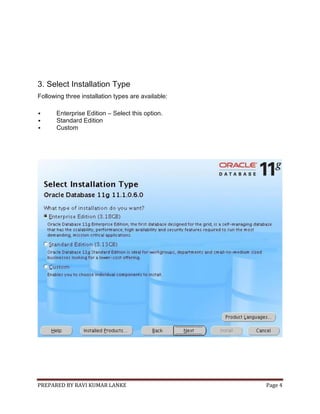 Oracle 11g step by step installation on windows | PDF