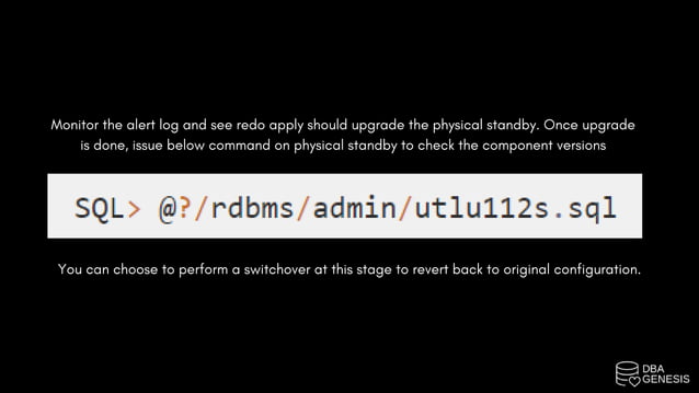 Oracle 11g To 12c Rolling Upgrade Ppt