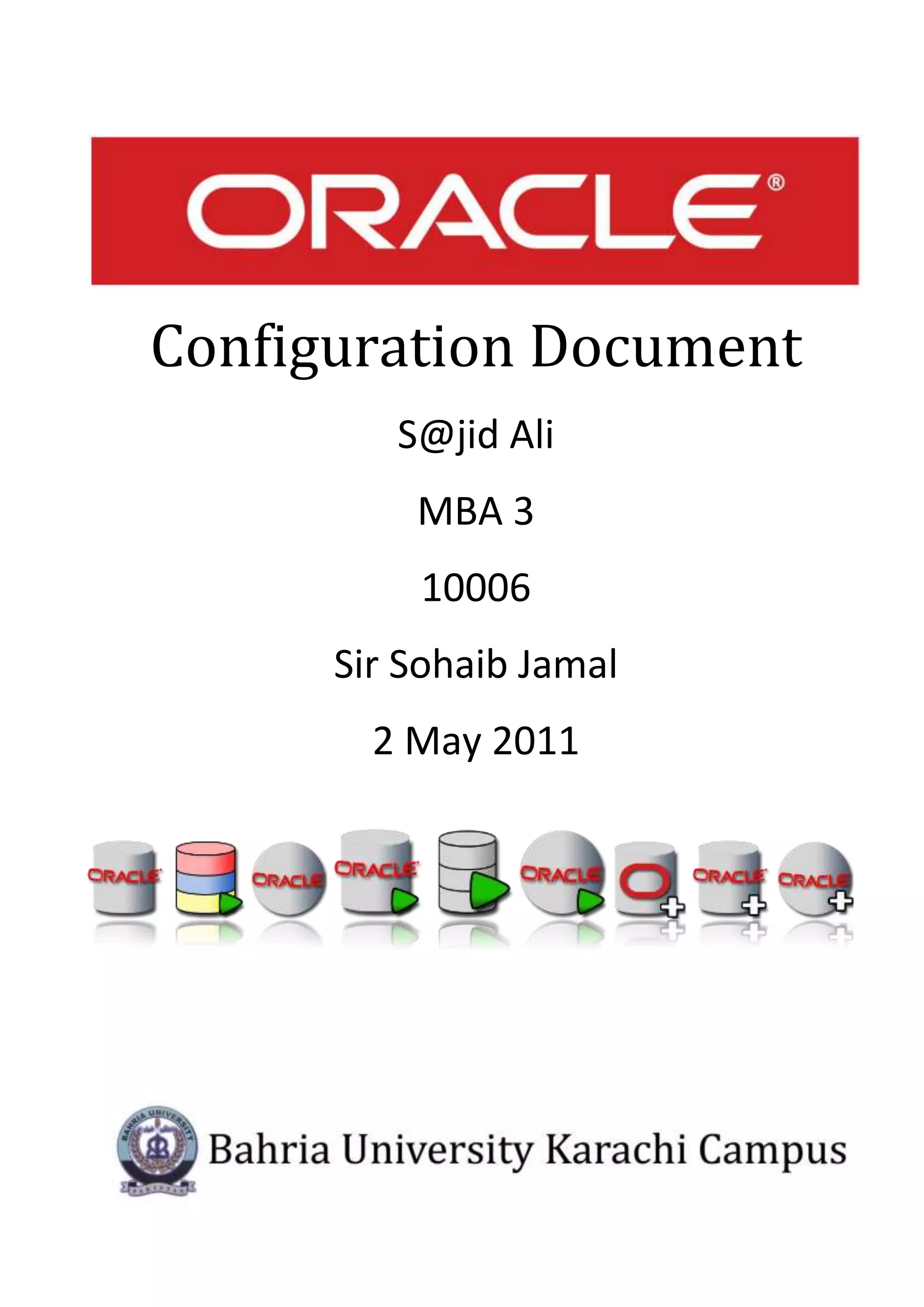 Oracle 11i Configuration Document | PDF