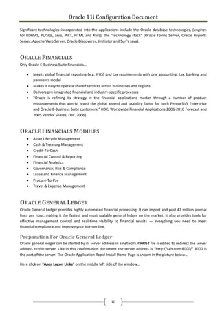 Oracle 11i Configuration Document | PDF