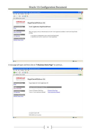 Oracle 11i Configuration Document | PDF