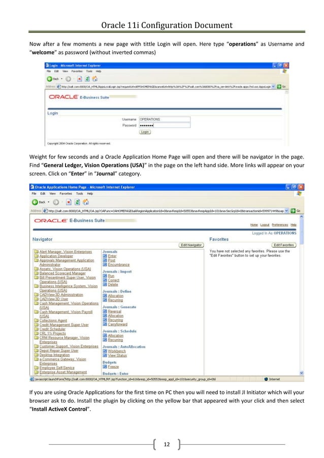 Oracle 11i Configuration Document | PDF | Computing | Technology & Computing