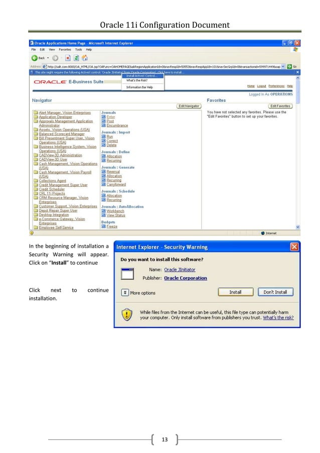 Oracle 11i Configuration Document | PDF | Computing | Technology & Computing