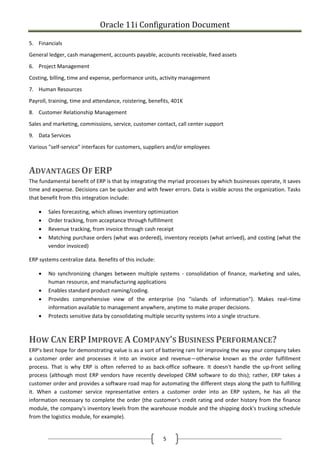 Oracle 11i Configuration Document | PDF