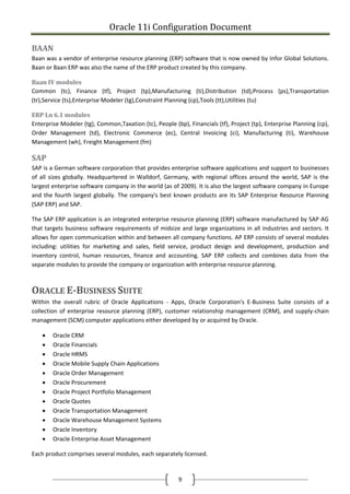 Oracle 11i Configuration Document | PDF