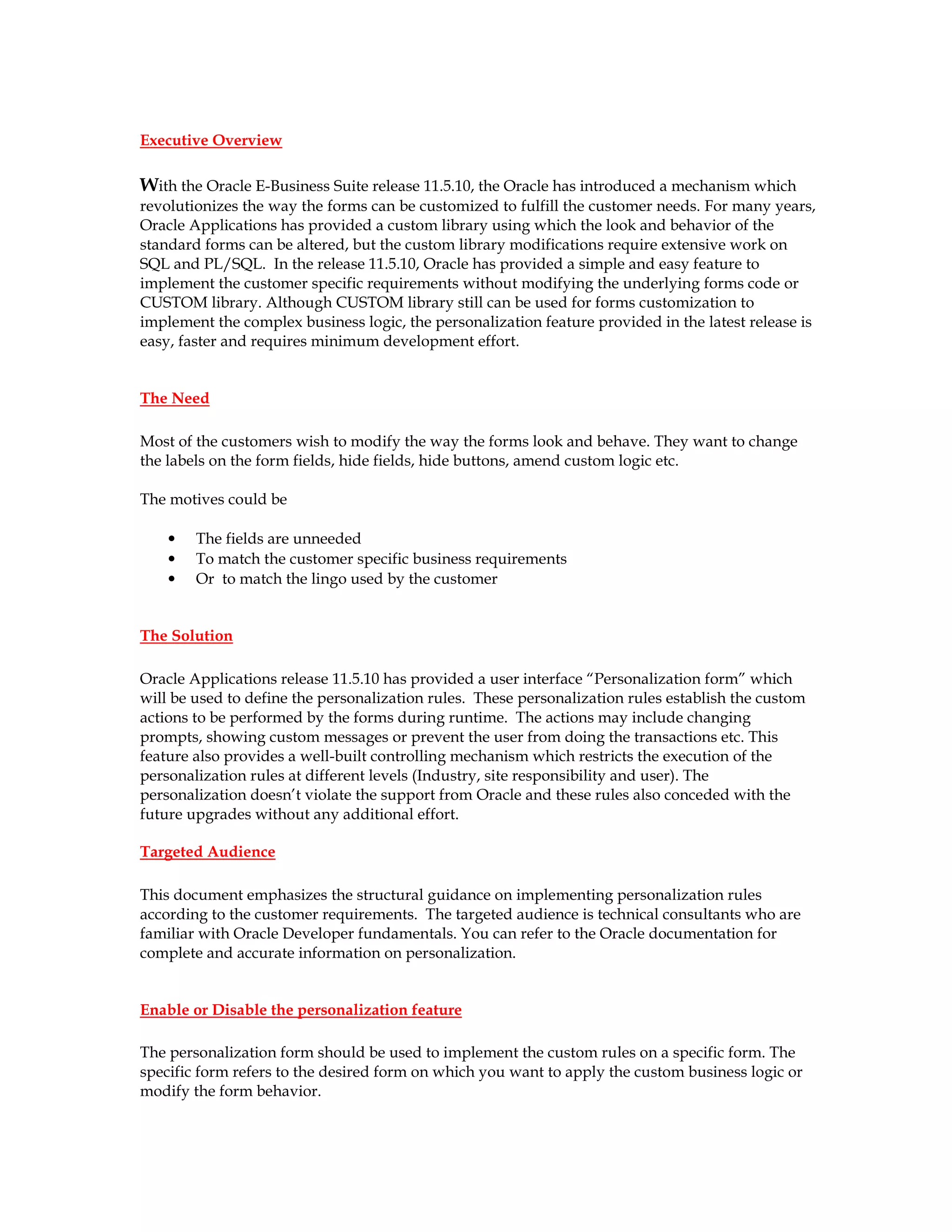 Oracle 11i forms personalization | PDF