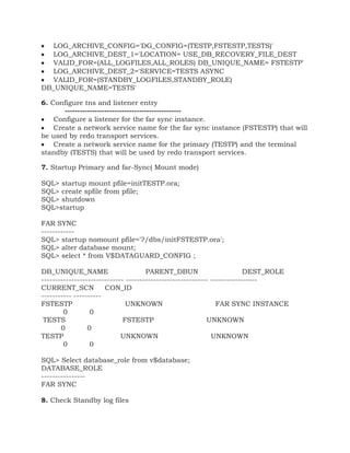 Oracle 12c far sync standby instance | DOCX | Databases | Computer Software and Applications