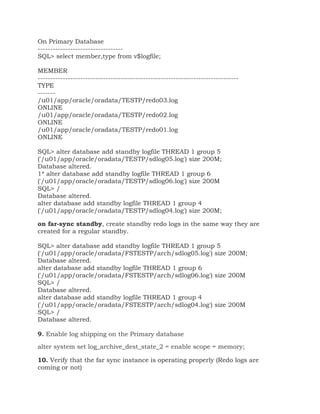 Oracle 12c far sync standby instance | DOCX | Databases | Computer Software and Applications