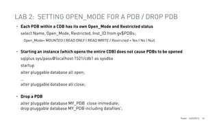 Oracle 12c PDB insights | PPT