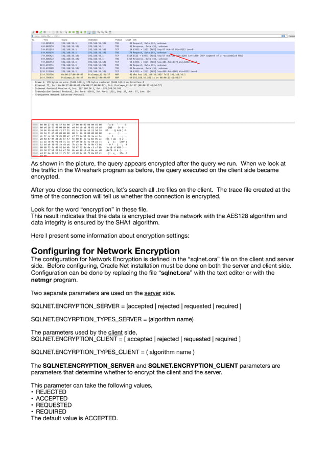 Oracle 19c Network Security And Sniffing Test Scenario Pdf Computer Networking Computing