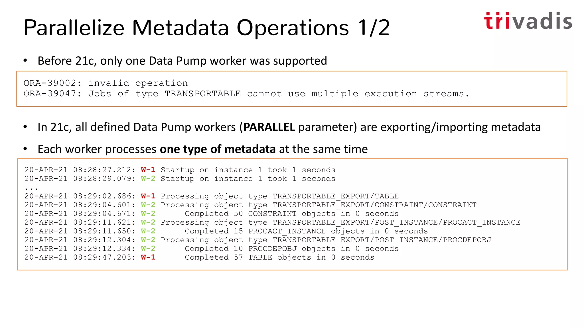 Oracle 21c: New Features and Enhancements of Data Pump & TTS | PDF ...
