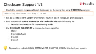 Oracle 21c: New Features and Enhancements of Data Pump & TTS | PDF