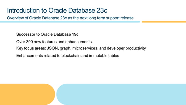 Oracle 23c New Features For Developer And Dba Ppt