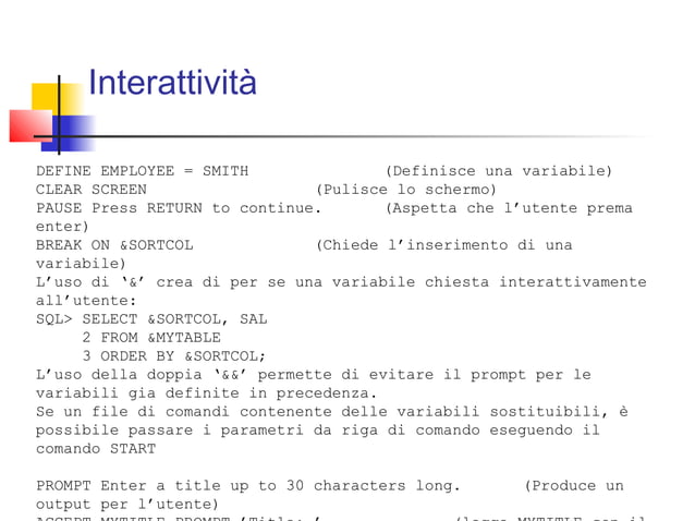 Oracle 2 (sqlplus) | PPT
