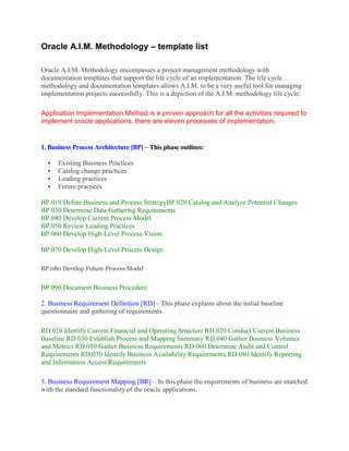 Oracle a.i.m. methodology | PDF