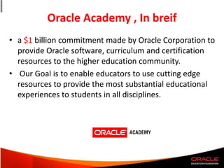 Oracle academy | PPTX