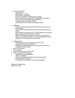 Oracle Access Manager Overview | PDF | Operating Systems | Computer Software and Applications