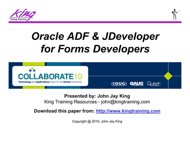 Oracle ADF (Application Development Framework) for Forms, Developers Slides | PPT