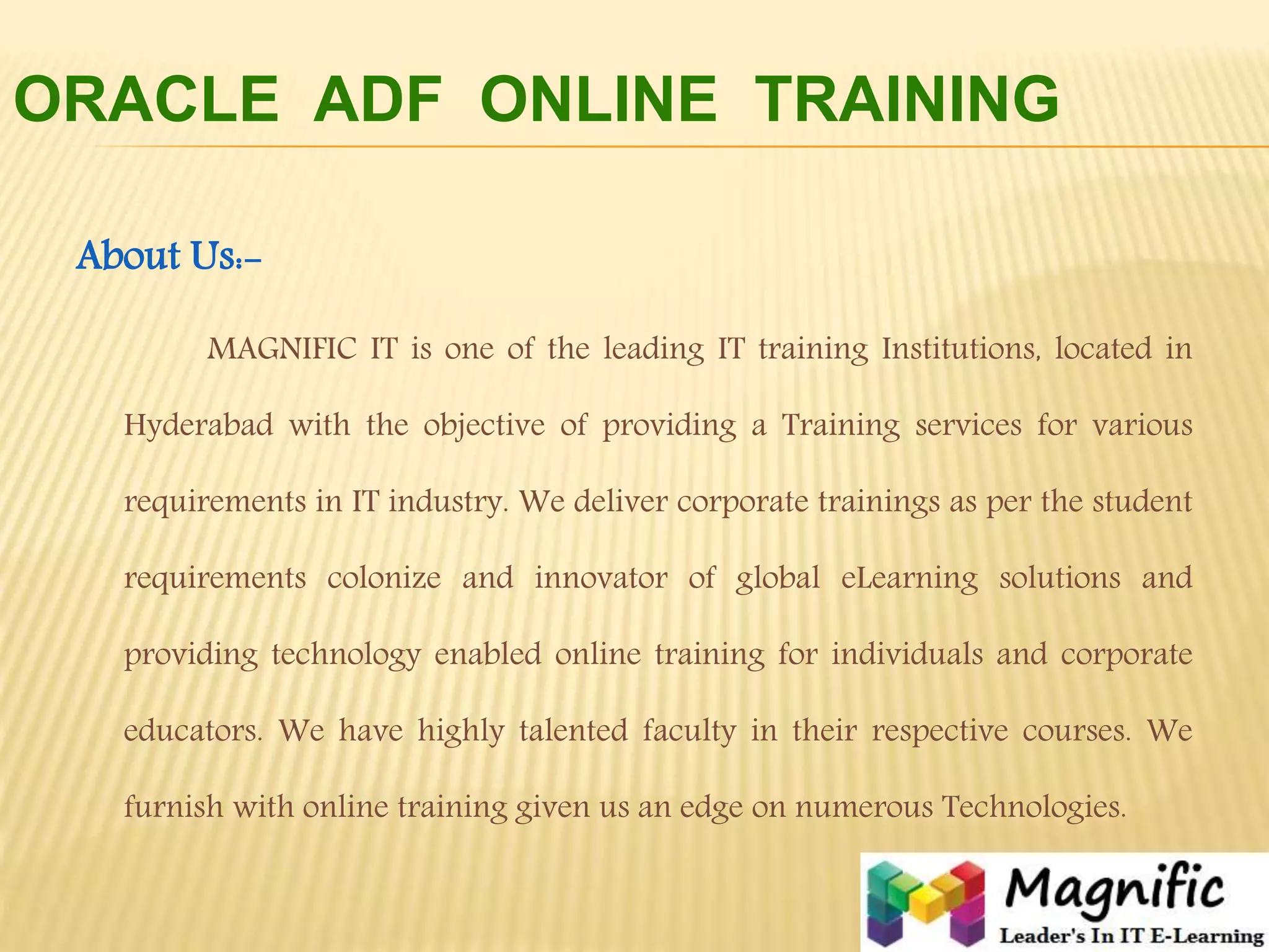 Oracle Adf Online Training Ppt