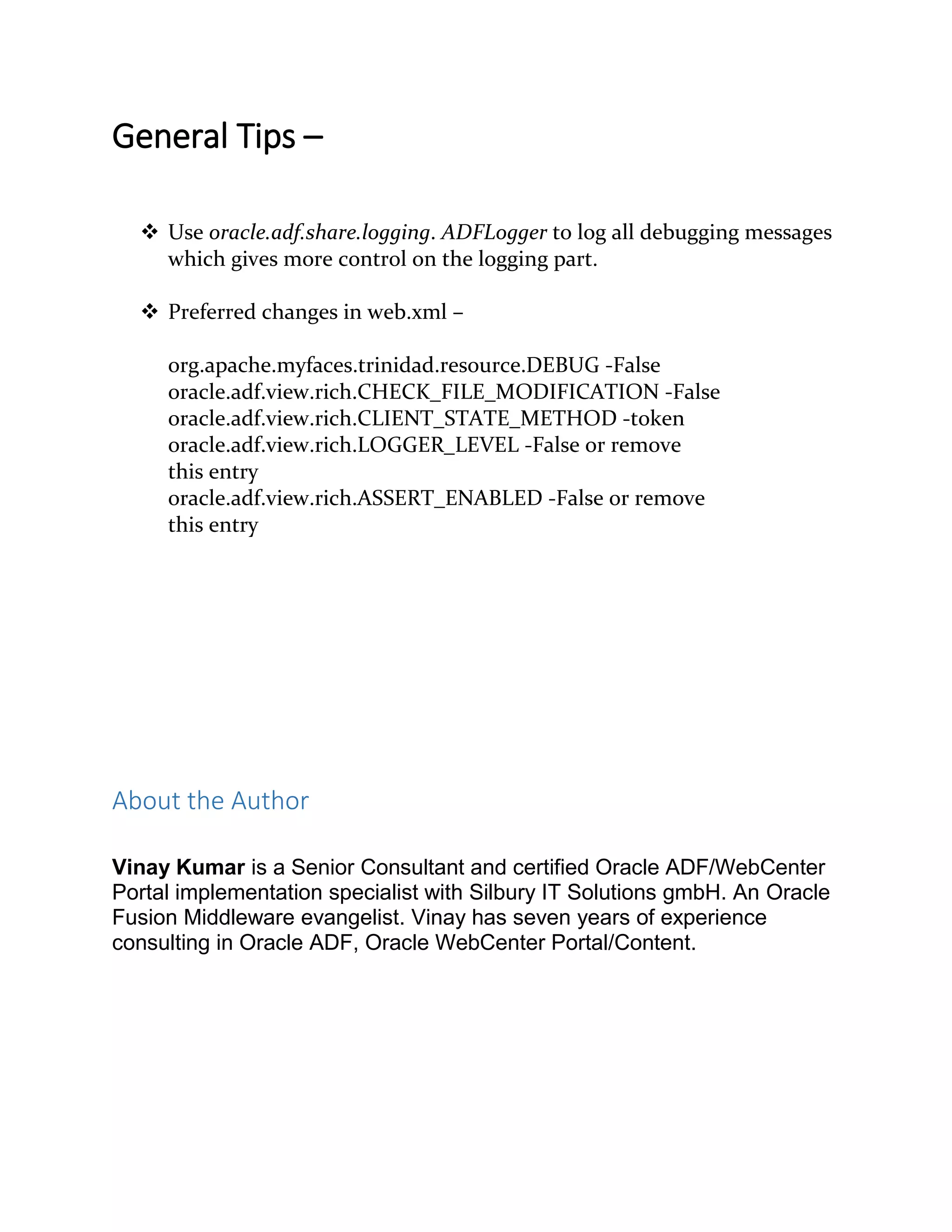 Oracle Adf Performance Tips Pdf