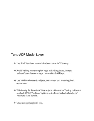 Oracle adf performance tips | PDF | Web Development | Internet
