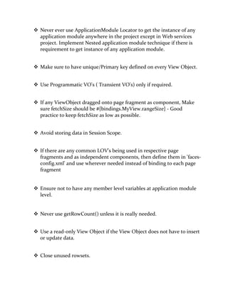 Oracle adf performance tips | PDF | Web Development | Internet
