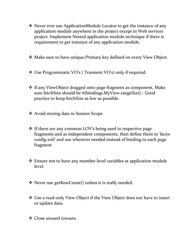 Oracle adf performance tips | PDF