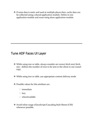 Oracle adf performance tips | PDF | Web Development | Internet