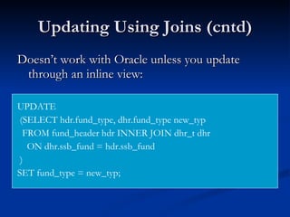 Oracle Advanced Dml | PPT | Databases | Computer Software and Applications
