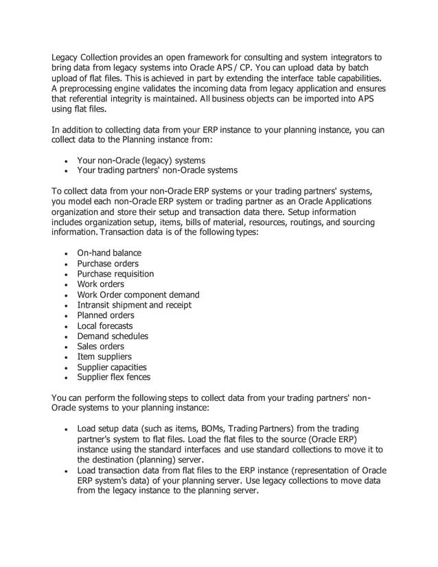 Oracle advanced supply chain planning implementation and user | DOCX ...