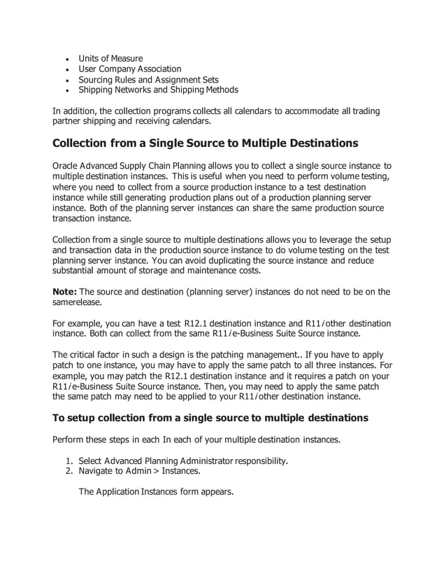 Oracle advanced supply chain planning implementation and user | DOCX ...