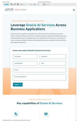 oracle AI and applications | Astute Business | PDF | Information ...