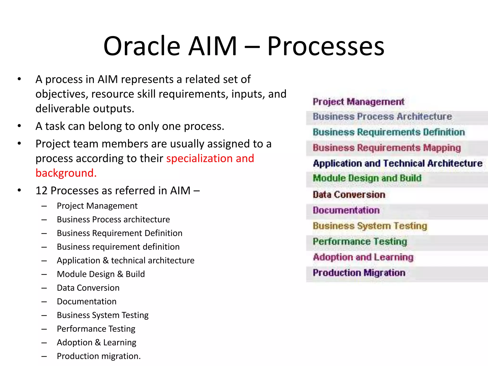 Oracle Aim Methodology | PPTX