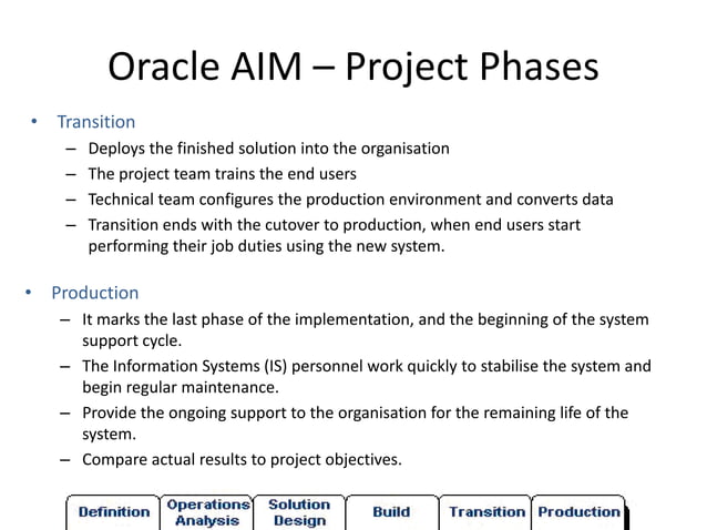 Oracle Aim Methodology | PPTX | Computer Software and Applications | Computing
