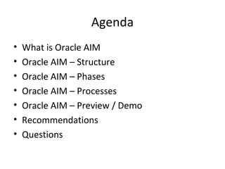Oracle AIM Methodology | PPS