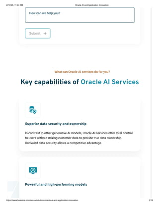 Unlocking Business Potential with Oracle AI and Application Innovation | PDF