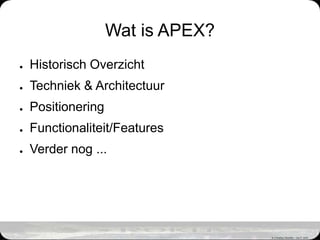 Oracle Apex Technical Introduction | PPTX