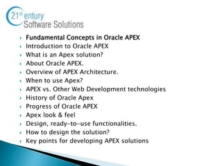 Oracle apex training | PPT