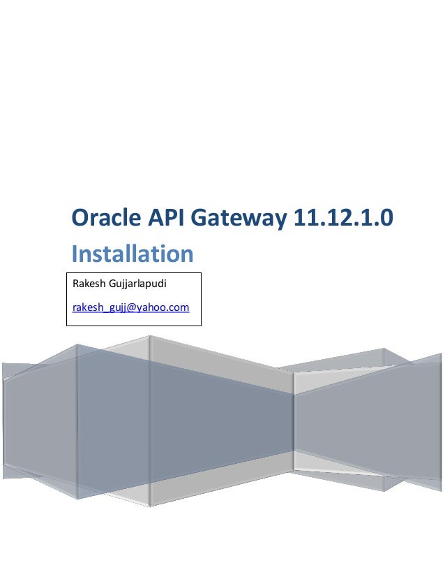 Oracle Api Gateway Installation