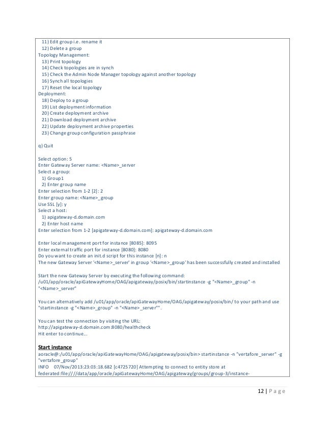 Oracle Api Gateway Installation