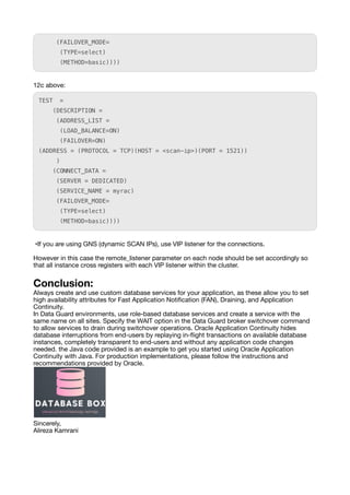 Oracle Application Continuity with Oracle RAC for java | PDF
