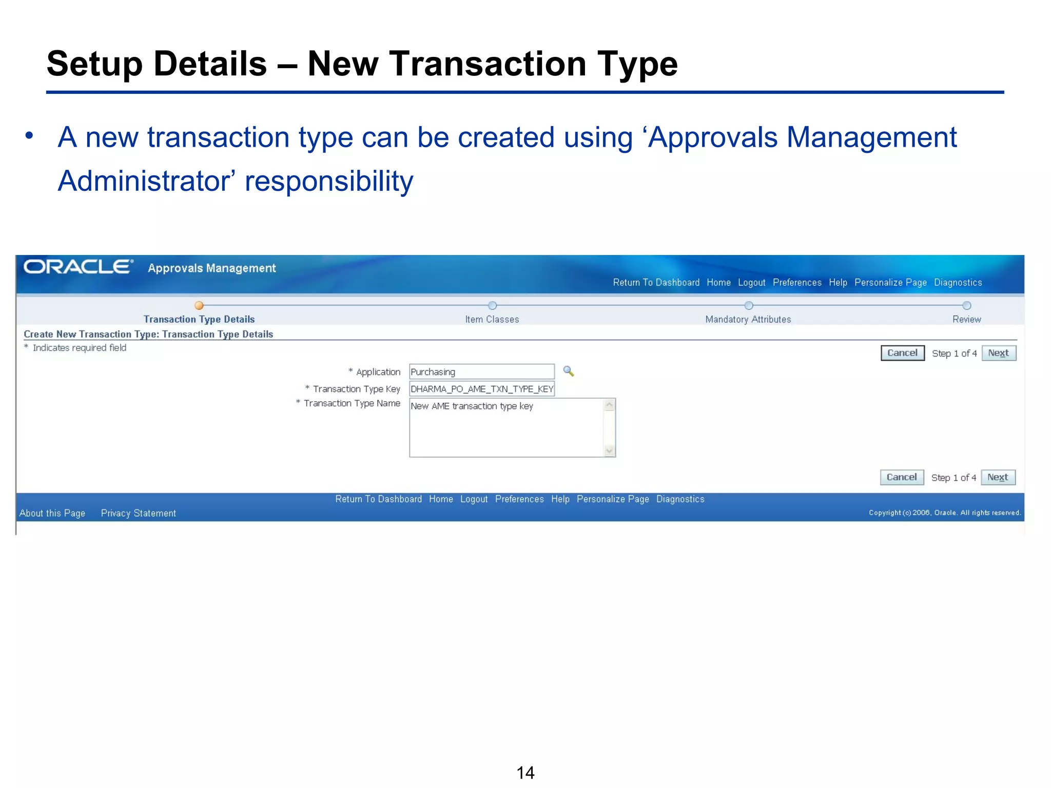 Oracle Applications - R12 Approvals Management Engine - AME Training | PPT