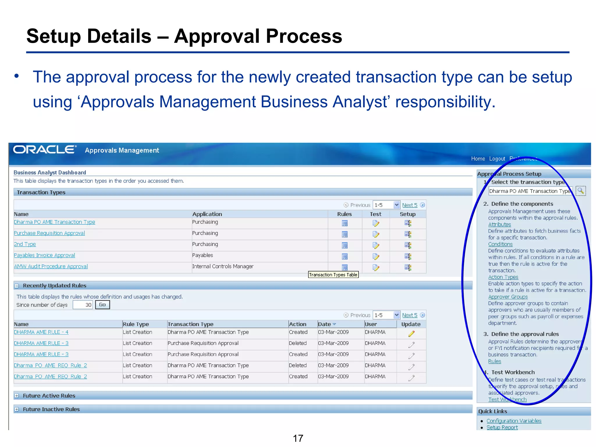 Oracle Applications - R12 Approvals Management Engine - AME Training | PPT