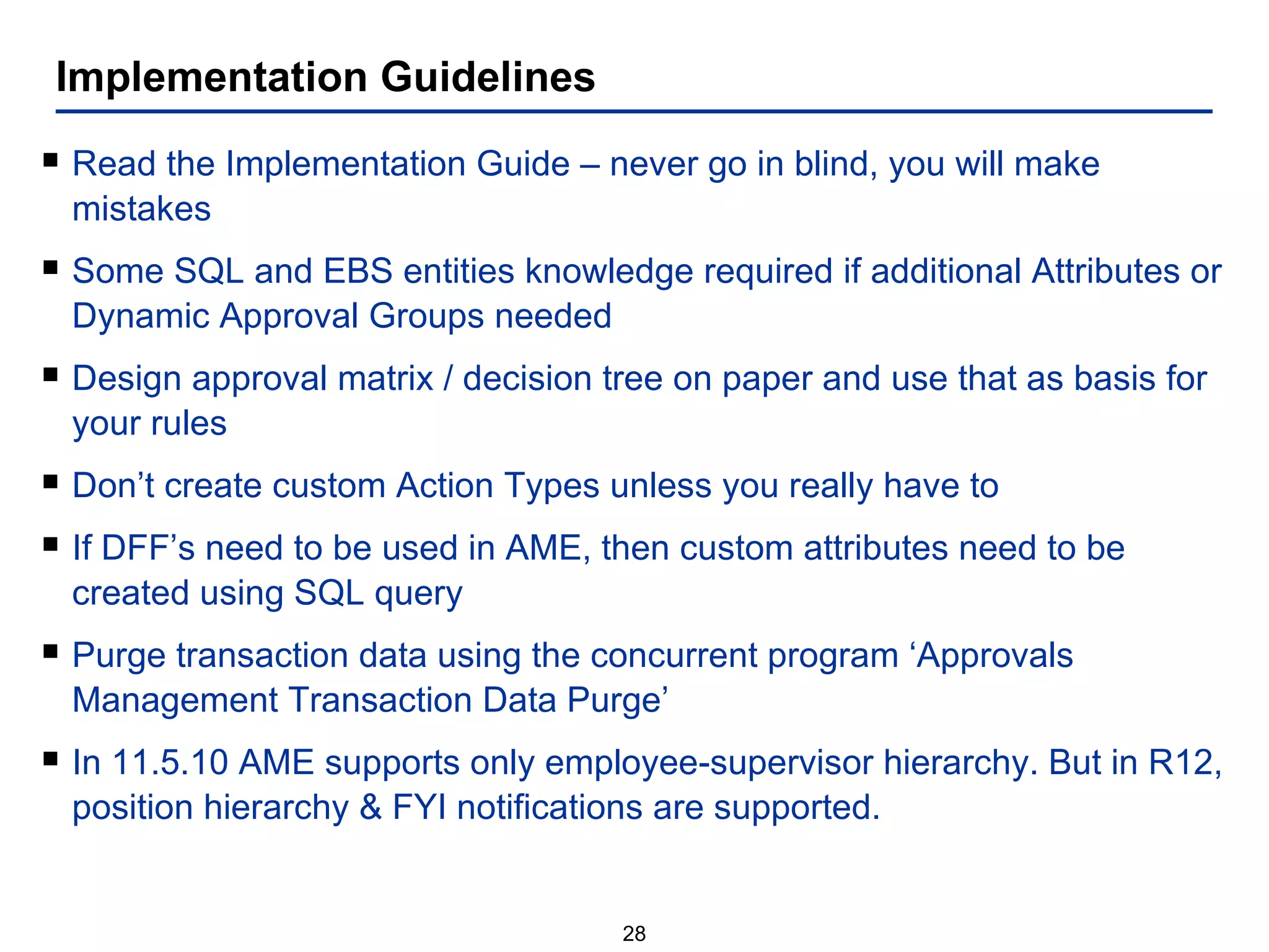 Oracle Applications - R12 Approvals Management Engine - AME Training | PPT