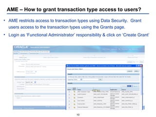 Oracle Applications - R12 Approvals Management Engine - AME Training | PPT