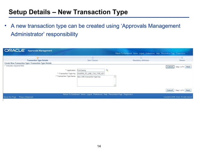 Oracle Applications - R12 Approvals Management Engine - AME Training | PPT