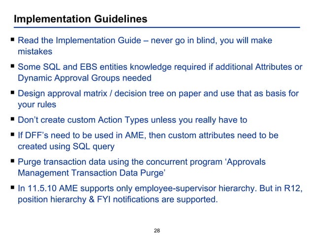 Oracle Applications - R12 Approvals Management Engine - AME Training | PPT