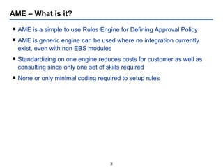 Oracle Applications - R12 Approvals Management Engine - AME Training | PPT