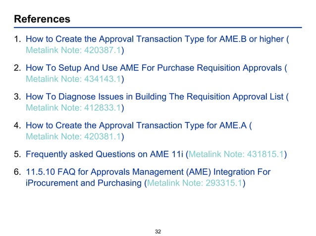 Oracle Applications - R12 Approvals Management Engine - AME Training | PPT