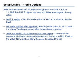 Oracle Applications - R12 Approvals Management Engine - AME Training | PPT